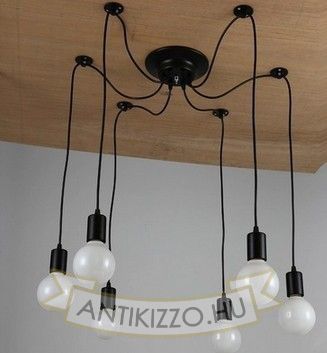 Antikizzo.hu Webáruház-Póklámpa 10 ágú, bakelit foglalattal