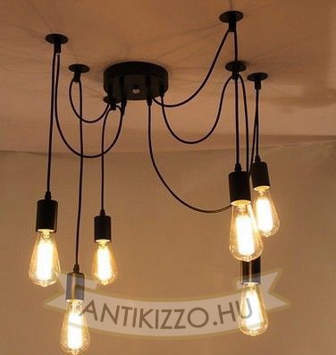 Antikizzo.hu Webáruház-Póklámpa 14 ágú, bakelit foglalattal