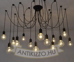 Antikizzo.hu Webáruház-Póklámpa 14 ágú, bakelit foglalattal