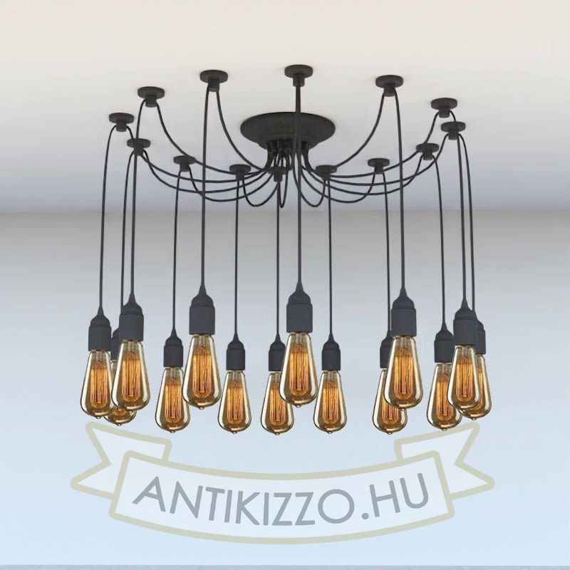 Antikizzo.hu Webáruház-Póklámpa 14 ágú, bakelit foglalattal