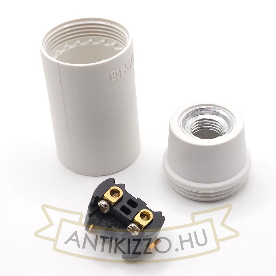 Antikizzo.hu Webáruház-Bakelit Foglalat E14 fehér szín
